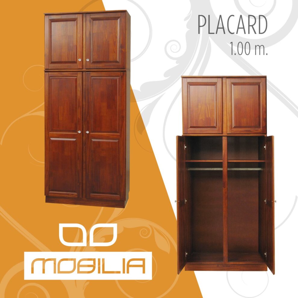 Placard de 2 cuerpos de madera maciza, de 1 metro de ancho. Cod. «1803 ...
